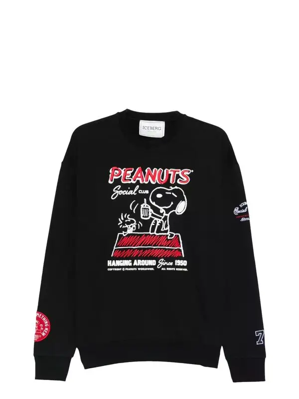 Iceberg Graphic Crew-neck Sweater - Black