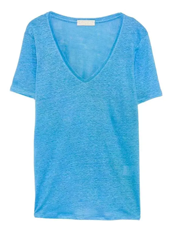 PUROTATTO V-neck T-shirt - Blue