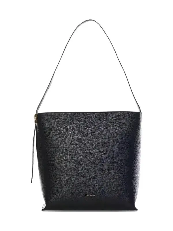 COCCINELLE Leather Shoulder Bag With Detachable Strap - Black
