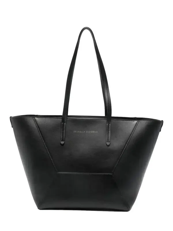 Brunello Cucinelli Logo Tote Bag - Black