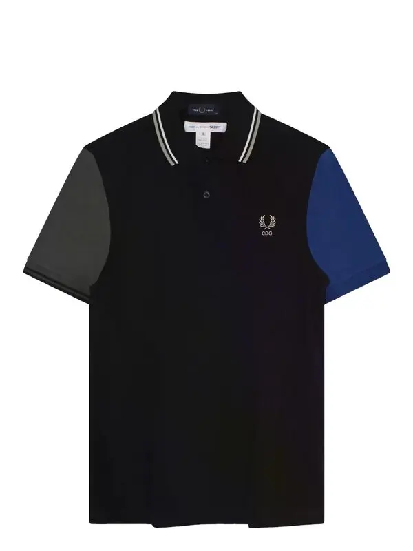 Comme Des Garçons X Fred Perry Colour-block Short-sleeve Polo Shirt - Black
