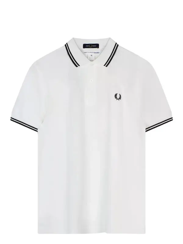 Comme Des Garçons Striped-detail Polo Shirt - White