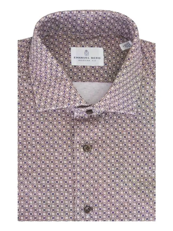 EMANUEL BERG Geometric-print Shirt - Neutrals