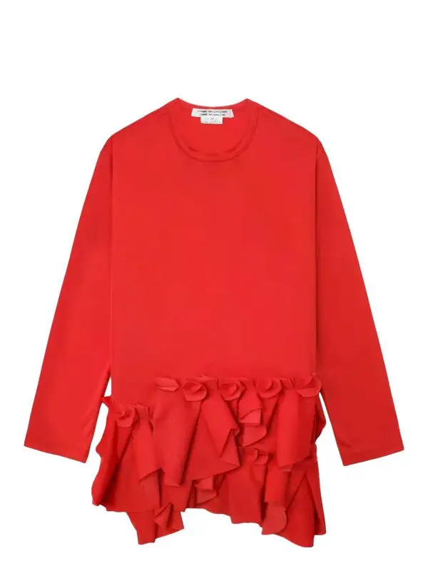 Comme Des Garçons Ruffled-hem Top - Red