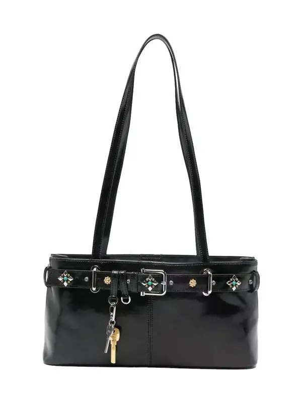 OSOI Gemstone-embellished Buckled Shoulder Bag - Black