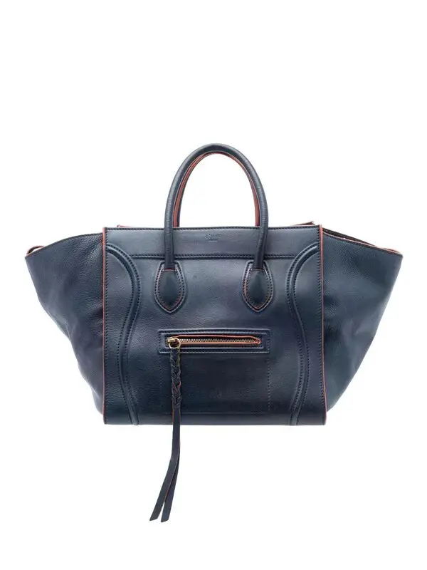 Celine 2012 Medium Leather Phantom Luggage Tote Bag - Blue