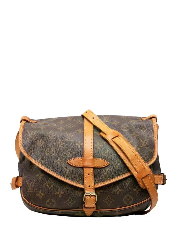 LOUIS VUITTON 1992 Monogram Saumur 30 Crossbody Bag - Brown