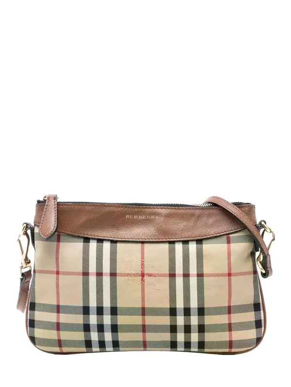Burberry Haymarket Check Peyton Crossbody Bag - Brown