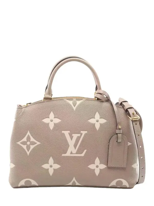 LOUIS VUITTON 2021-2026 Bicolor Monogram Empreinte Giant Petit Palais Satchel - Brown