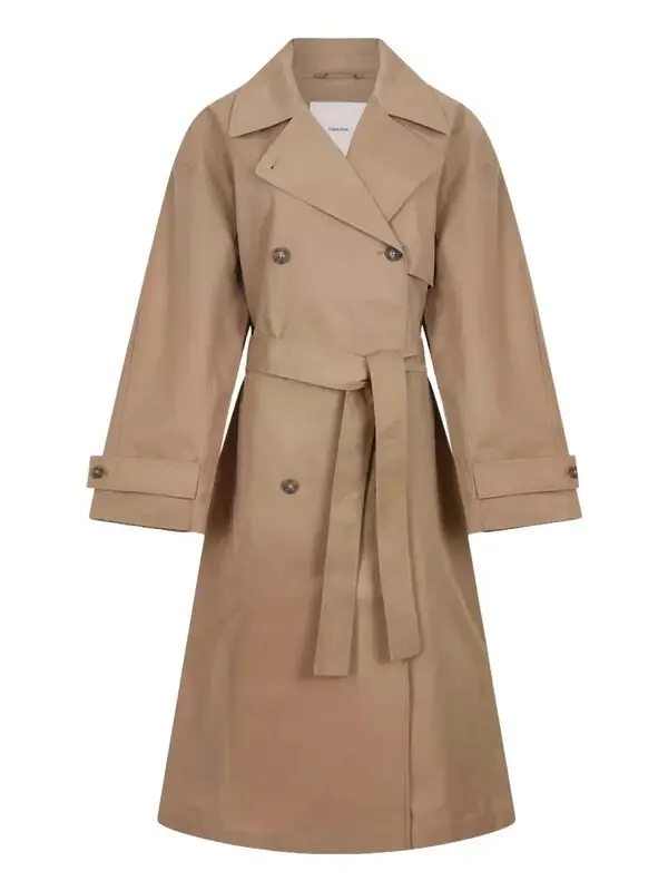 Calvin Klein Double-breasted Belted Trench Coat - Brown