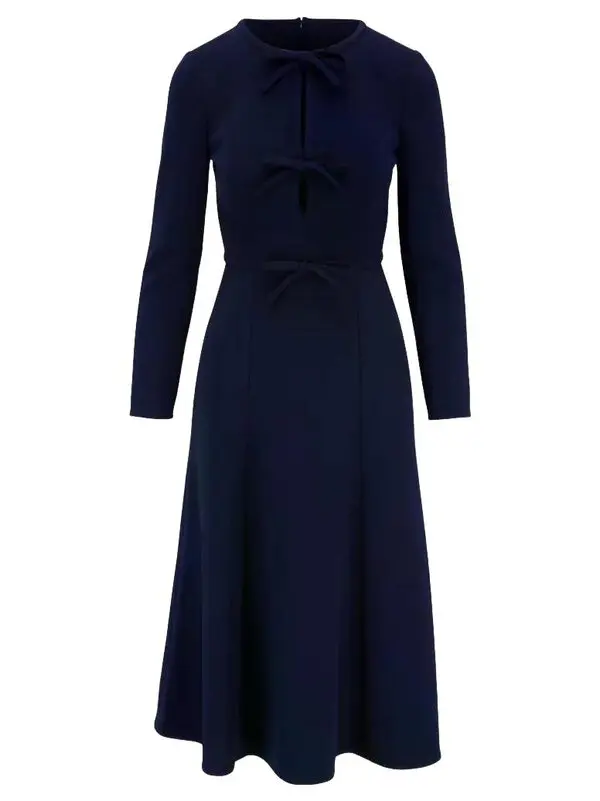 Carolina Herrera Bow-detailed Midi Dress - Blue