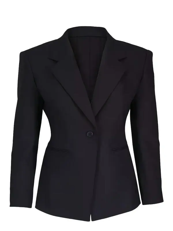 Lafayette 148 New York Buttoned Tailored Blazer - Black