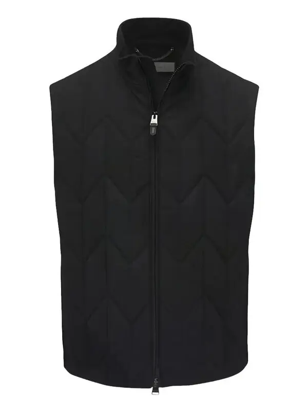 Canali Quilted Gilet - Black