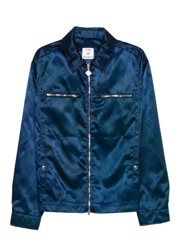 Casablanca Patterned Zip Jacket - Blue
