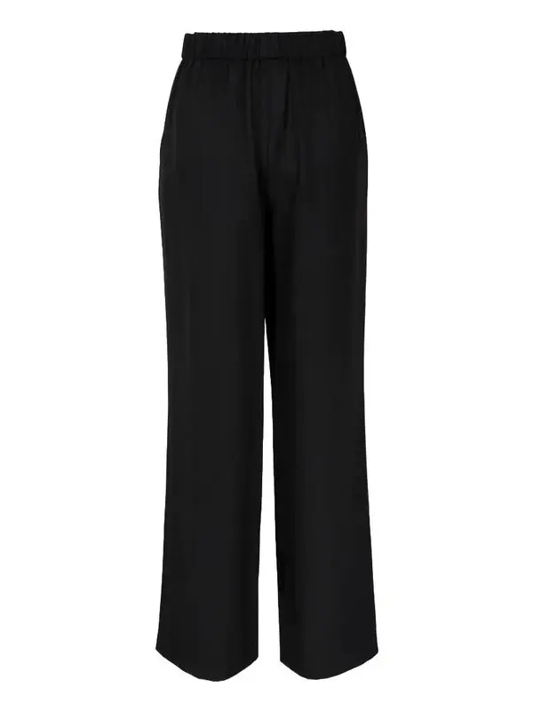 Lafayette 148 New York Elasticated-waist Wide Leg Trousers - Black