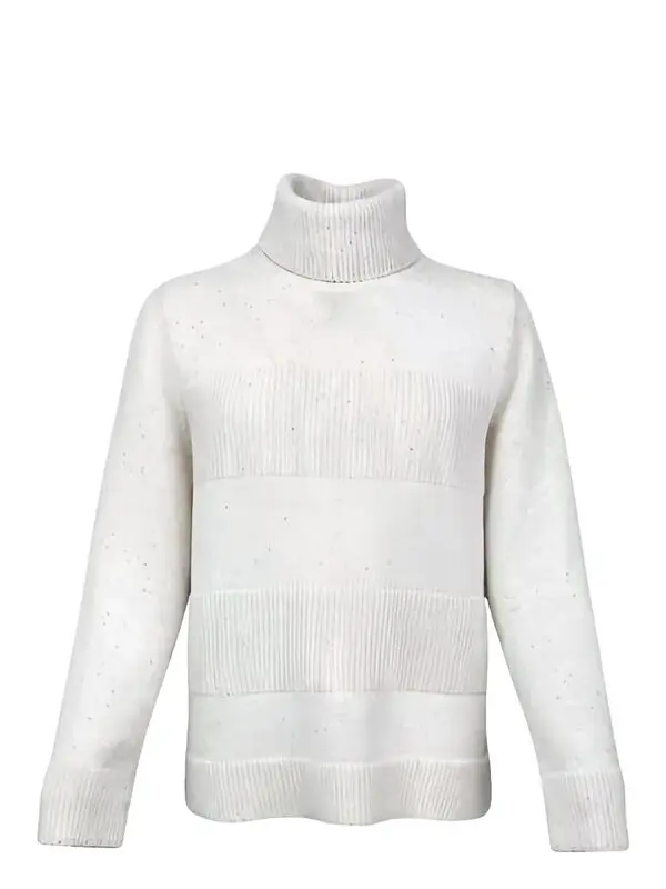 D.exterior Striped Roll-neck Sweater - Neutrals