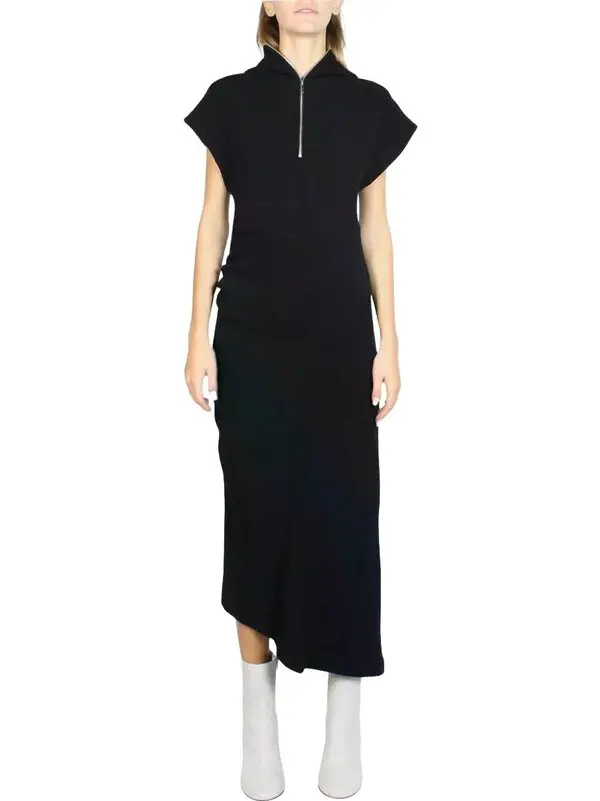 Malloni Hooded Half-zip Midi Dress - Black