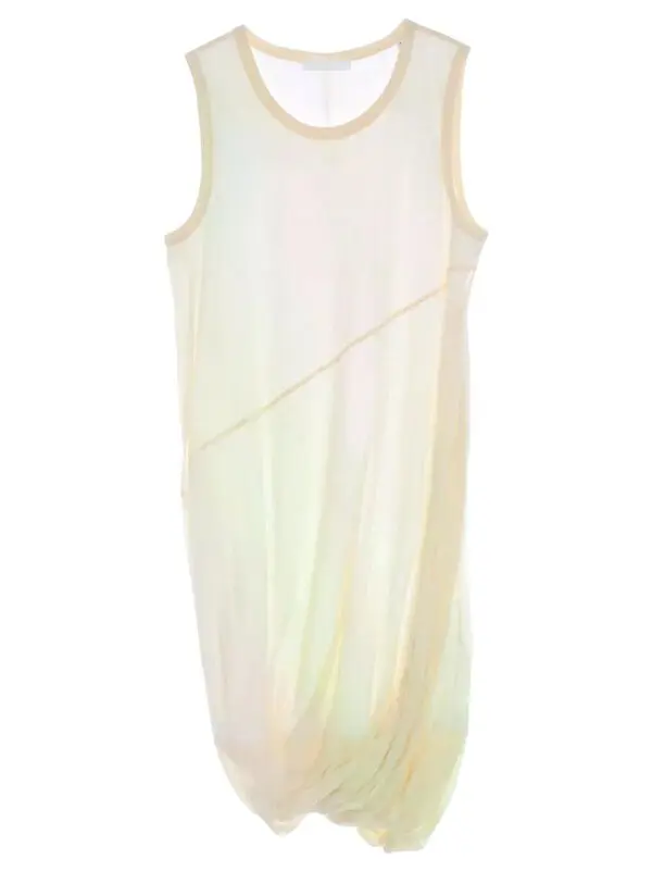 Helmut Lang Sheer-overlay Mini Dress - Neutrals