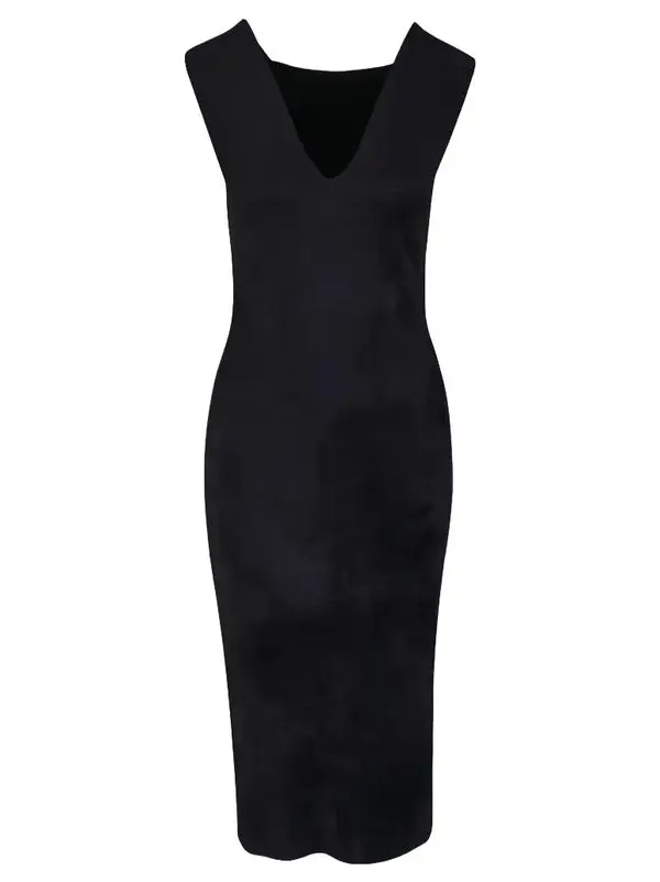 D.exterior Sleeveless V-neck Dress - Black
