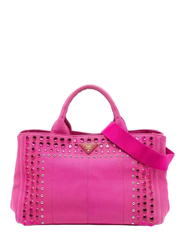 Prada Canvas Canapa Bijoux Satchel - Pink