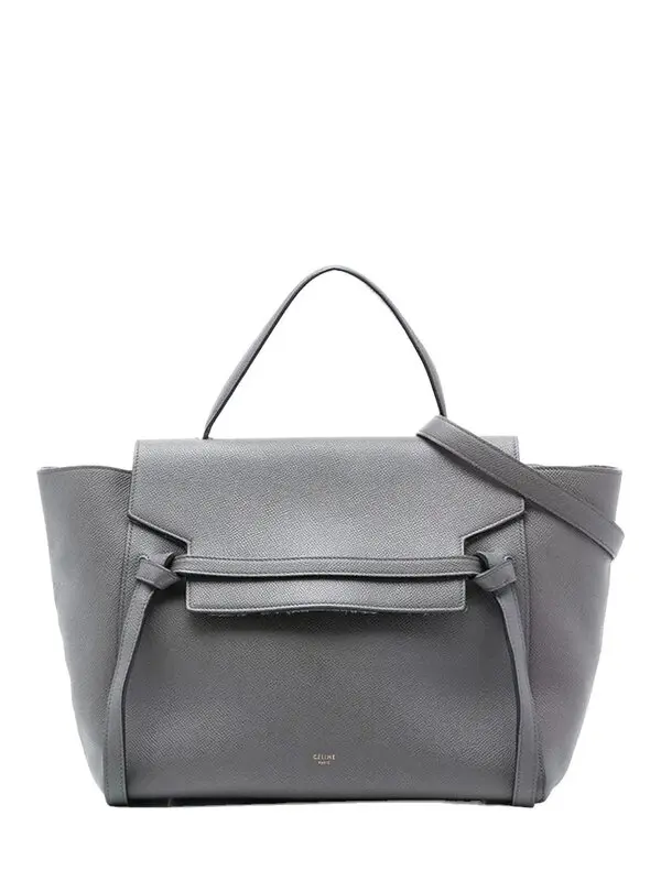 Celine 2016 Mini Grained Calfskin Belt Bag Satchel - Grey
