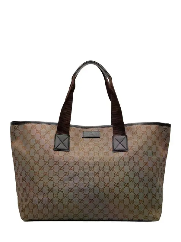 Gucci Gg Metallic Canvas Tote Bag - Brown