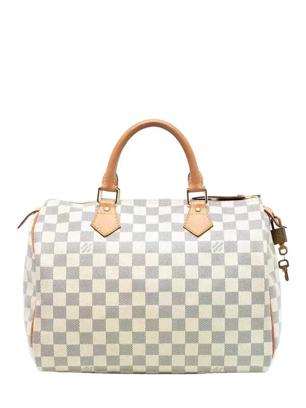 LOUIS VUITTON 2013 Damier Azur Speedy 30 Boston Bag - White