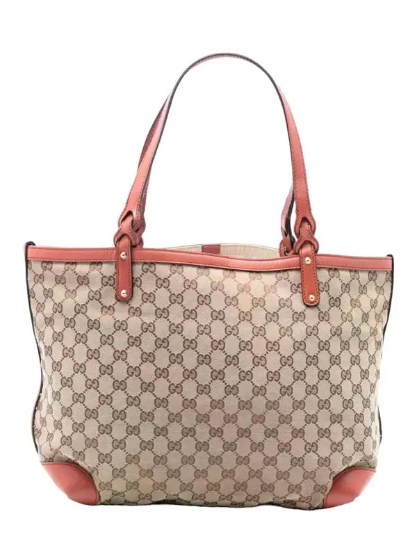 Gucci Medium Gg Canvas Craft Tote Bag - Brown