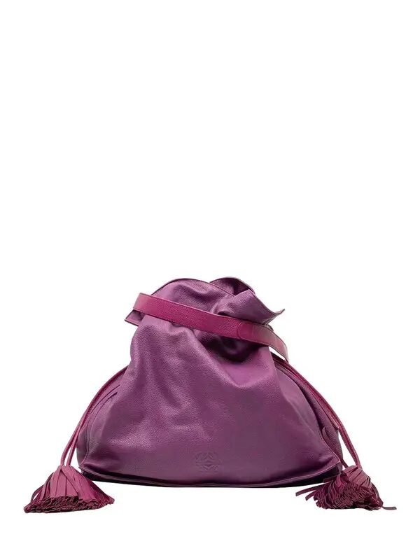 Loewe 2012 Calfskin Flamenco Tassel 36 Crossbody Bag - Purple