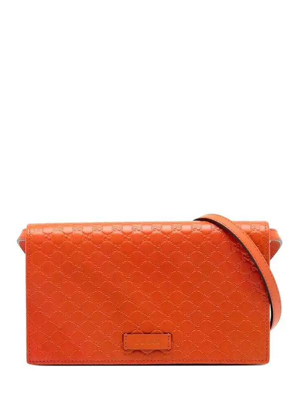 Gucci Microssima Wallet On Strap Crossbody Bag 2000-2015 - Orange