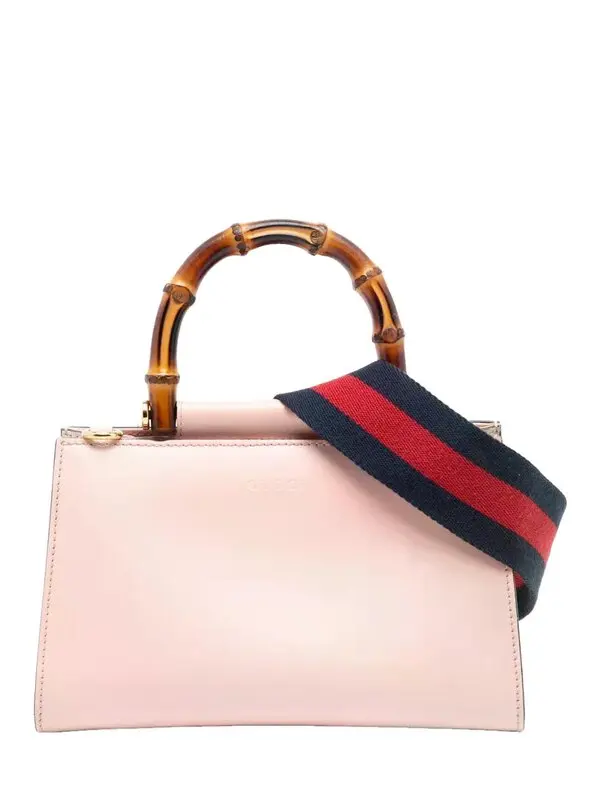 Gucci 2016-2025 Mini Leather Bamboo Nymphaea Satchel - Pink