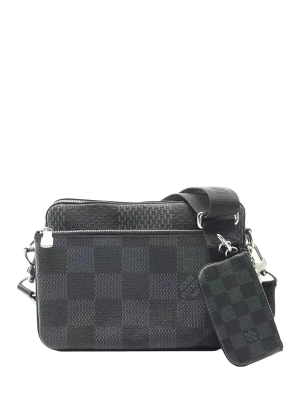LOUIS VUITTON 2010-2026 Damier Graphite Trio Messenger Shoulder Bag - Black