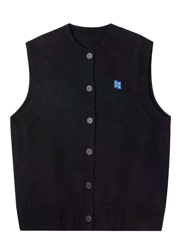 ADER ERROR Button Embroidered Vest - Black
