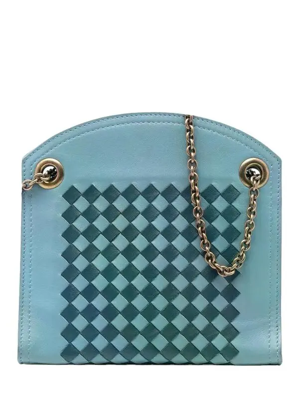 Bottega Veneta Nappa Intrecciato Chain Wallet - Blue