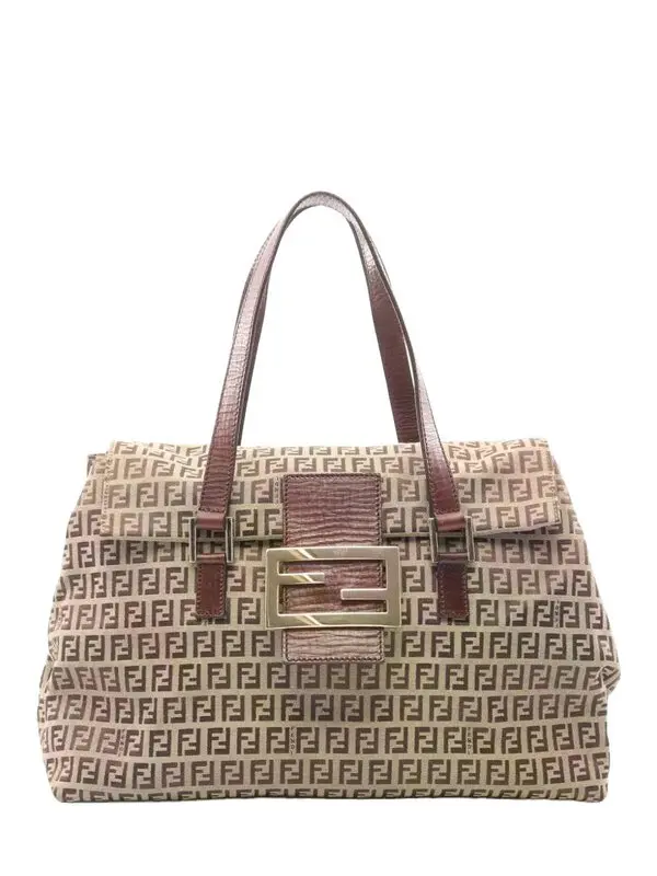 Fendi 2000-2010 Zucchino Canvas Large Tote Bag - Brown