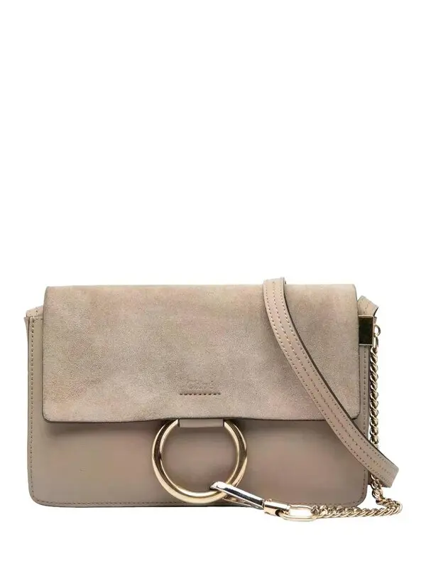 Chloé Small Suede And Calfskin Faye Crossbody Bag - Brown