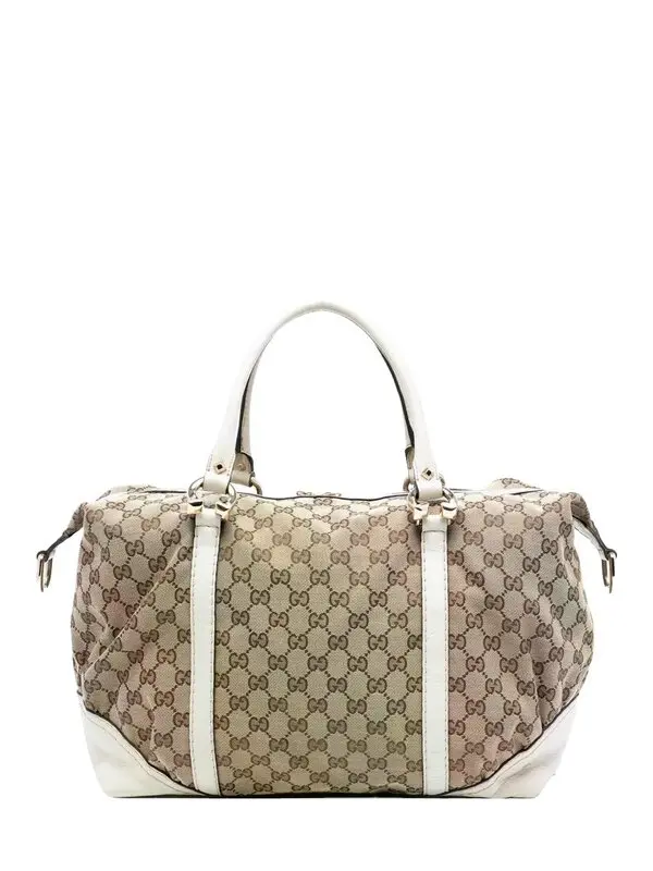 Gucci Gg Canvas Horsebit Nail Boston Bag - Brown