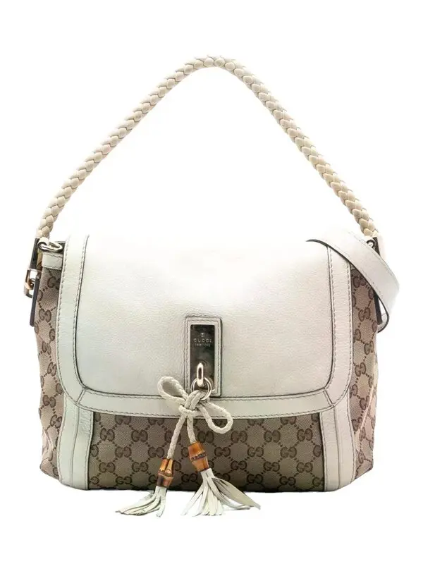 Gucci Gg Canvas Bella Flap Satchel - Brown
