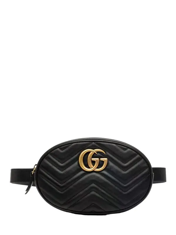 Gucci Small Gg Marmont Matelasse Leather Belt Bag - Black