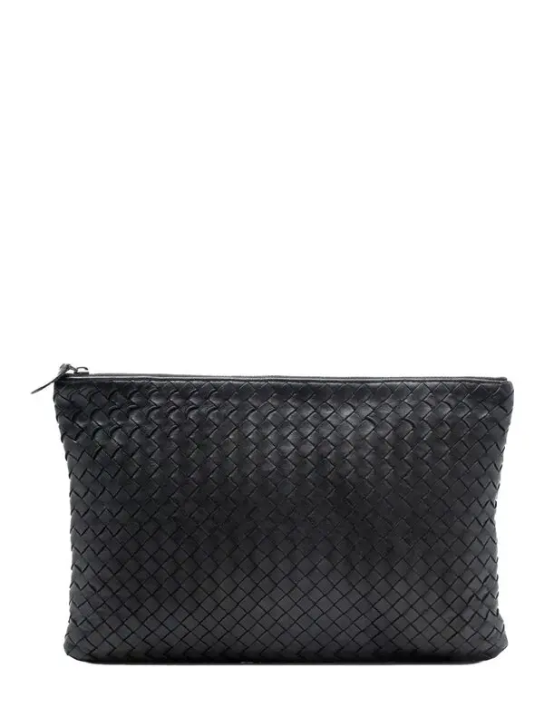 Bottega Veneta Nappa Intrecciato Clutch Bag - Black