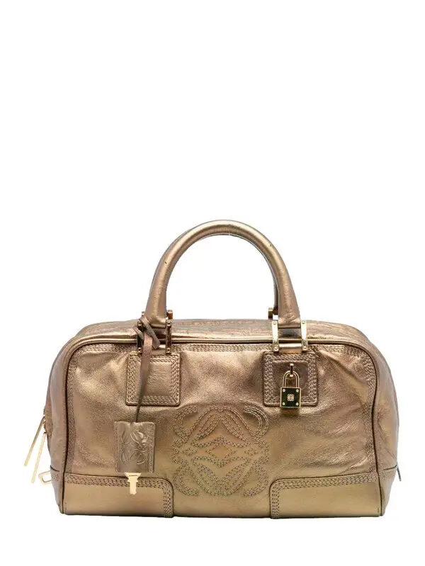 Loewe 2007 Metallic Leather Amazona 28 Handbag - Gold