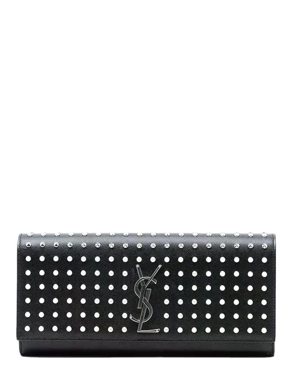 Saint Laurent 2014 Classic Monogram Studded Clutch Bag - Black