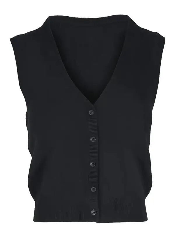 NILI LOTAN Button-front Sleeveless Cardigan - Black