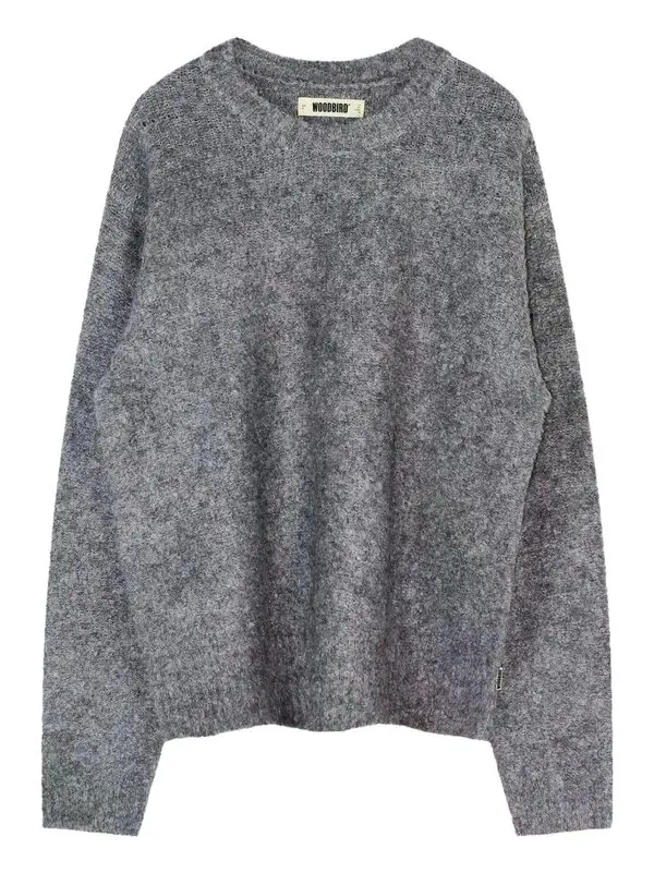 WOODBIRD Crew-neck Long Sleeve Sweater - Grey