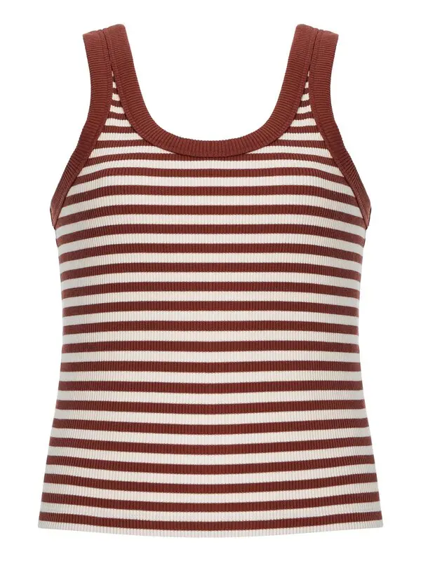 HOUSE OF DAGMAR Ribbed Organic Cotton-blend Tank Top - Stripe