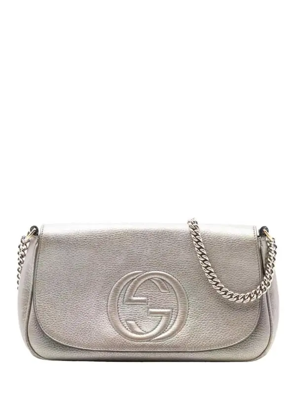 Gucci Medium Leather Soho Chain Flap Crossbody Bag - Gold
