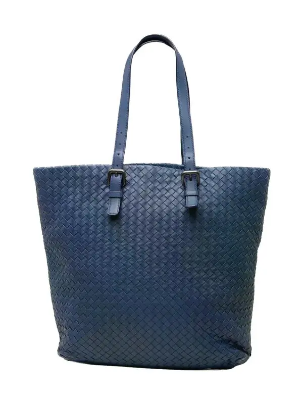Bottega Veneta Nappa Intrecciato Belt Strap Tote Bag - Blue
