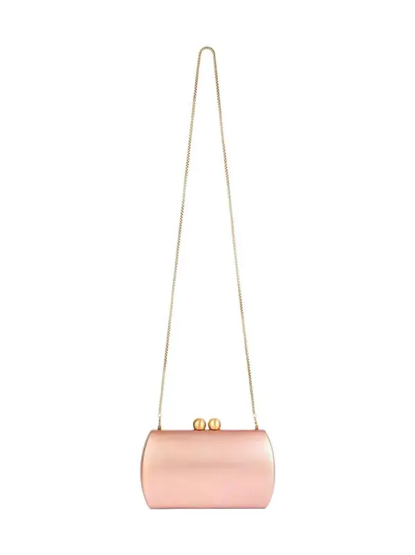 GEMY MAALOUF Hard-shell Wooden Clutch - Pink