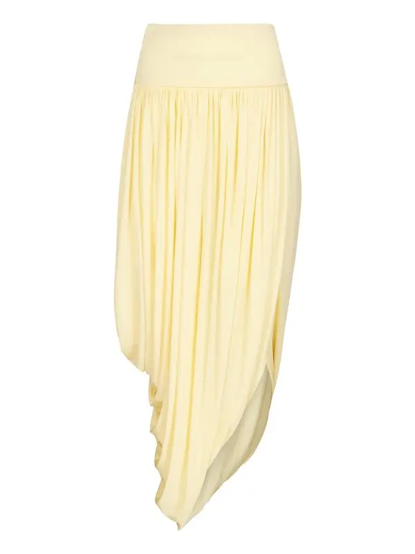 Alaïa Twisted Jersey Midi Skirt - Yellow