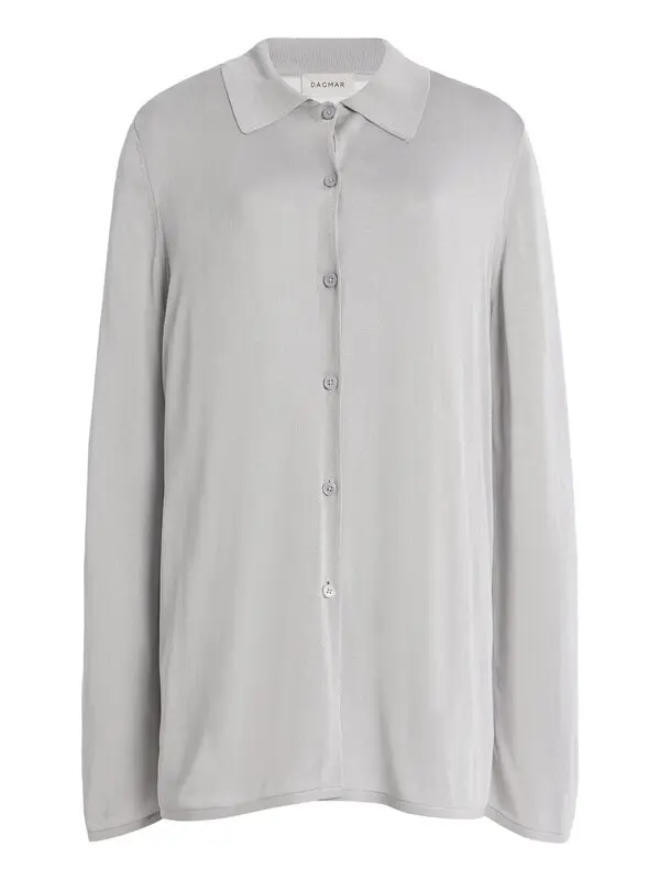 HOUSE OF DAGMAR Knit Longline Shirt - Silver